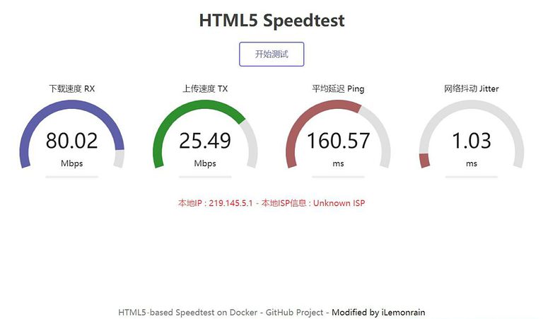 一键 Speedtest 测试服务器到本地速度 一键安装LibreSpeed/HTML5 Speedtest/Speedtest-X ...
